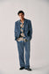 Vintage velvet blazer- Ice Blue