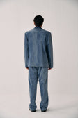 Vintage velvet blazer- Ice Blue