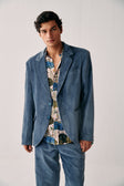 Vintage velvet blazer- Ice Blue